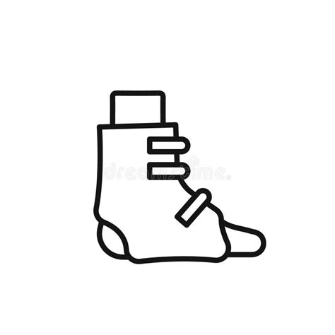 Foot Splint Icon Outline Collection In Black Stock Vector