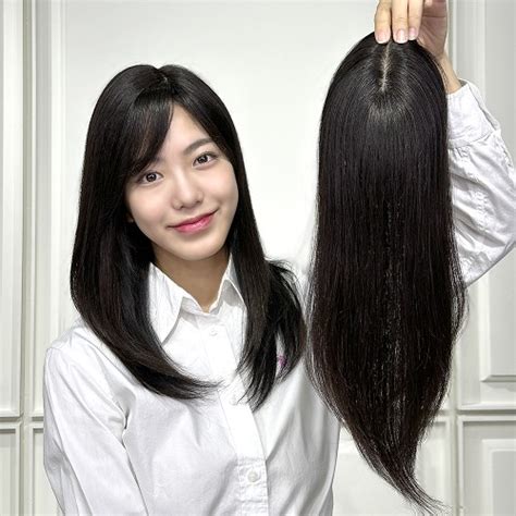 아미모 [cm P 1213] 인모 긴 앞머리 정수리 가르마 불파트 여자부분가발 46cm 아미모