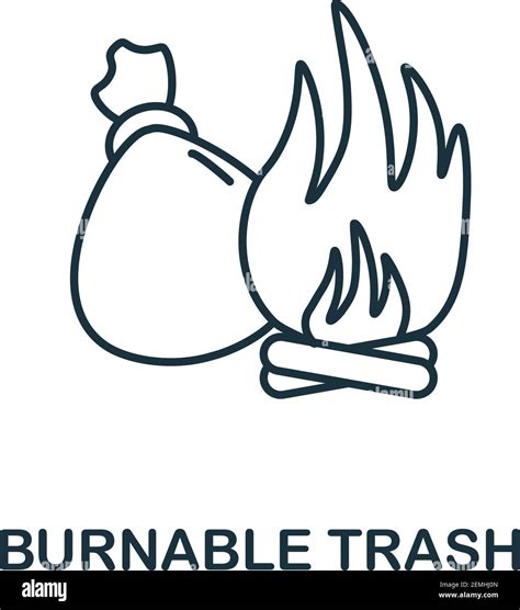 Burnable Trash Icon Simple Illustration From Recycling Collection