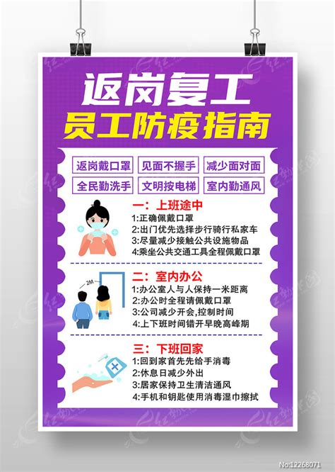 返岗复工预防指南防疫海报图片海报编号12268071红动中国