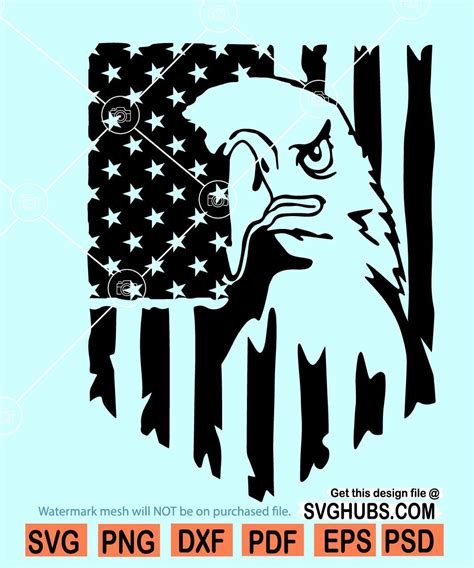 Eagle American Flag Svg Eagle Flag Svg Fourth Of July Svg