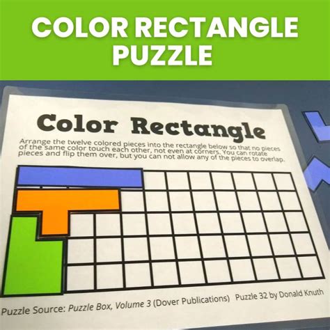 Color Rectangle Puzzle Math Love