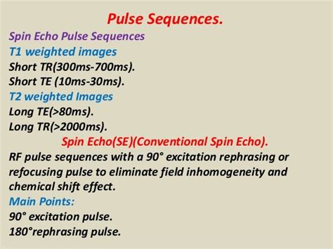 presentation1 mr pulse sequences