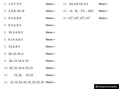 Mean From A List Of Data Version 2 Variation Theory