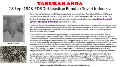 Memori Melawan Lupa 18 September 1948 Peristiwa Madiun SESAWI NET