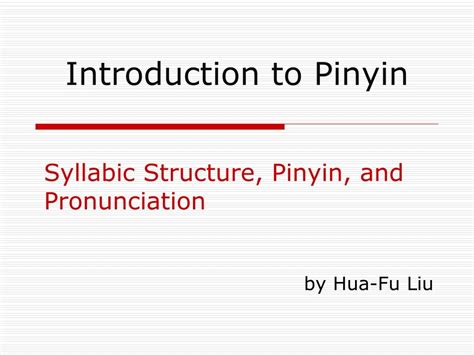 PPT Master Pinyin Syllabic Structure And Pronunciation PowerPoint Presentation ID