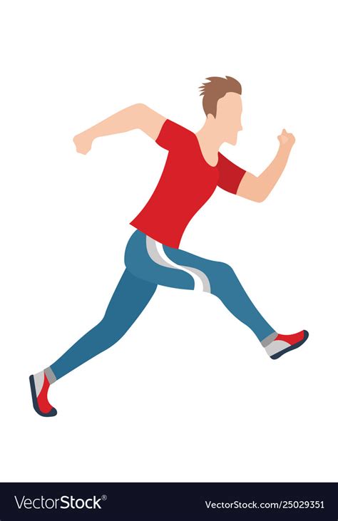 Running Man In Flat Design Style Sport Royalty Free Vector