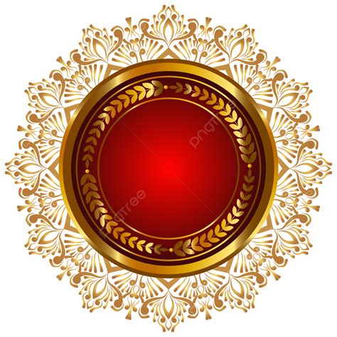 Luxury Golden Circle Frame Transparent With Vintage Mandala Gold