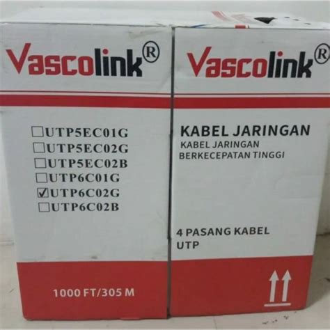 Jual Kabel Lan Utp Cat6 Indoor Utp Cat 6 Vascolink Original 1 Roll