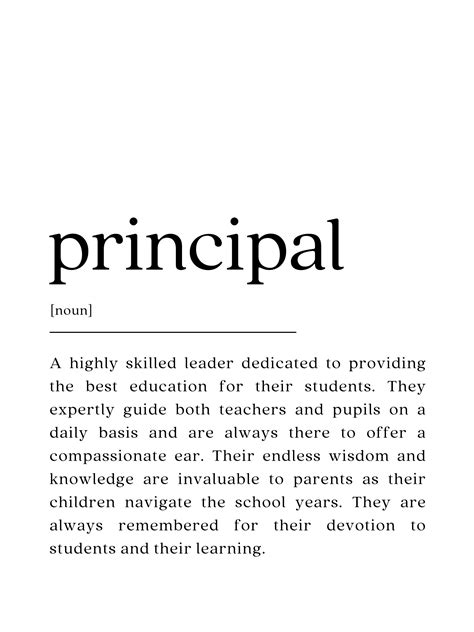 Principal Definition Print School Principal T Principal Thank You