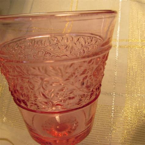 Unbranded Dining Vintage Pretty Pink Stem Glass Nice Heavy Pretty