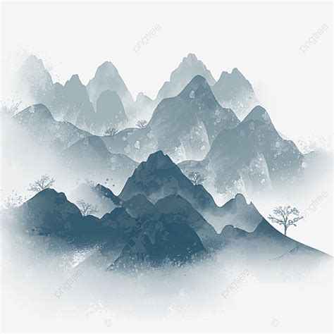 Chinese Feng Shui Hd Transparent Chinese Feng Shui Ink Mountain