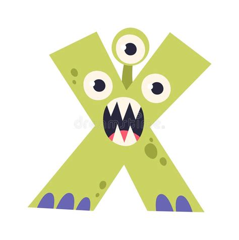 Monster Alphabet X Letter Stock Vector Illustration Of Comic
