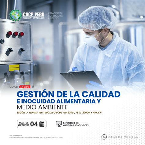 CACP Perú Curso Gestion De La Calidad E Inocuidad Alimentaria Y