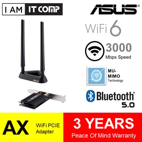 Asus Pce Ax58bt Ax3000 Dual Band Pci E Wifi 6 802 11ax Adapter Ofdma