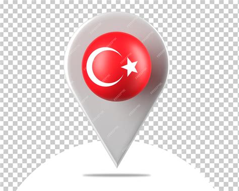 Premium Psd Turkey Location Map Flag Logo Pin 3d Rendering