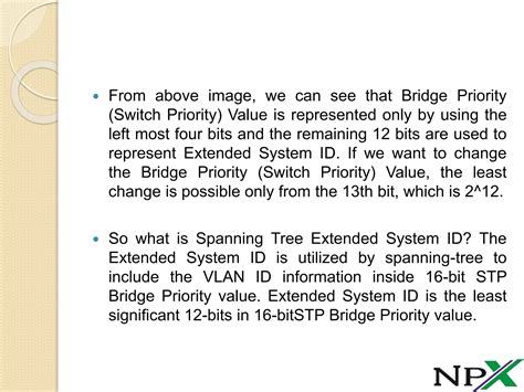 Spanning Tree Bridge Root Priority Value And Extended System Id Ppt