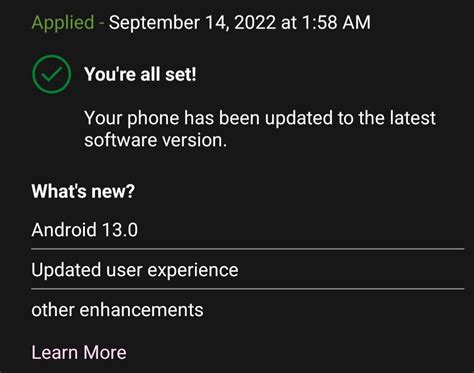 Says Whats New Android 130 But In My Software Info It Says Android 12