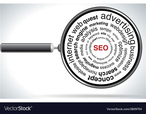 Magnifying Seo Royalty Free Vector Image Vectorstock