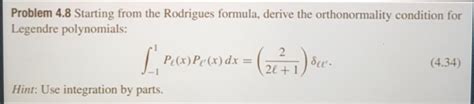 Solved Problem 4 8 Starting From The Rodrigues Formula