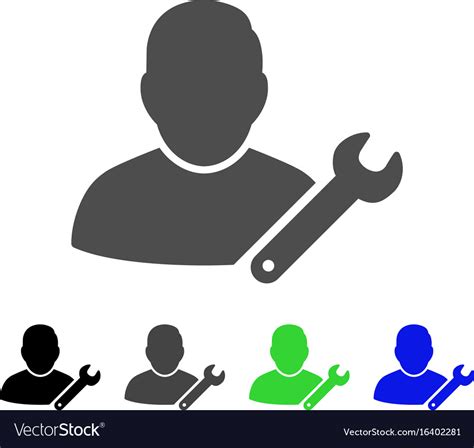 User Customize Wrench Flat Icon Royalty Free Vector Image