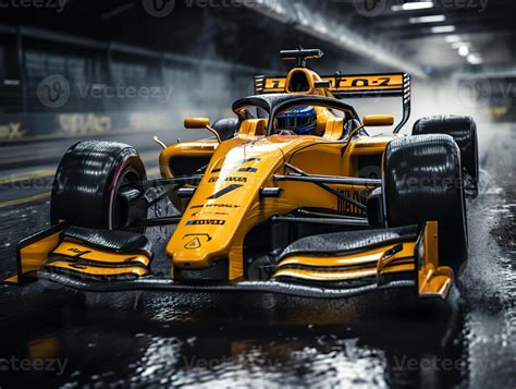 Ai Generated Racing Car On Track Motion Blur Generative Ai