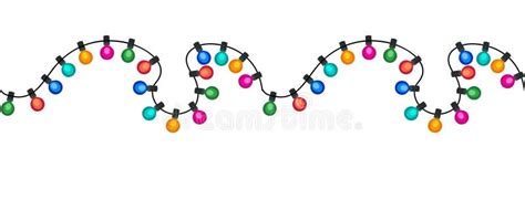 Christmas Lights Border Xmas Bulbs String Frame Stock Vector Illustration Of Glowing Year