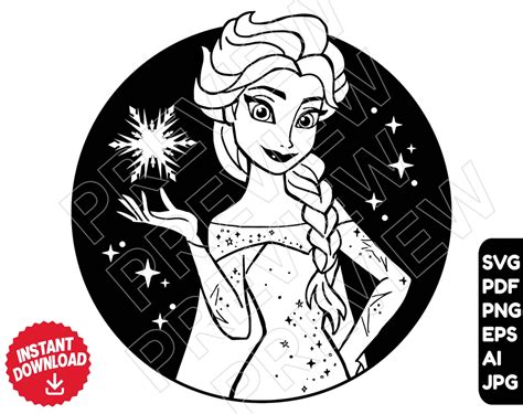 Elsa Frozen Svg Vector Cut File Clipart Disney Svg Frozen 2 Etsy