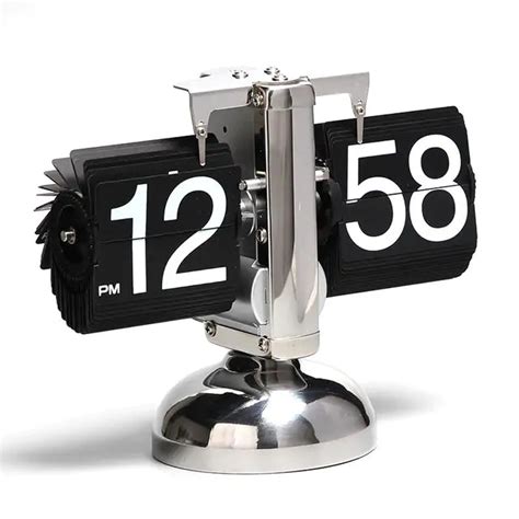 Classical Table Large Auto Flip Desk Clock Retro Vintage Design Ygshop