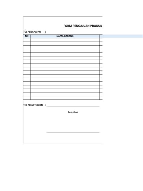 Form Pengajuan Barang Pdf
