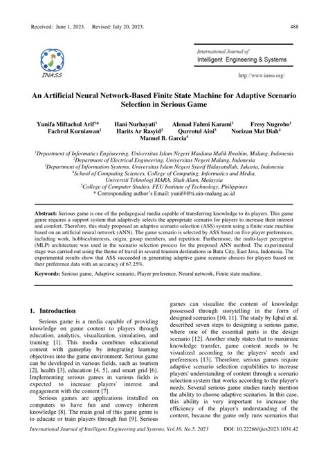 Pdf An Artificial Neural Network Based Finite State Machine For