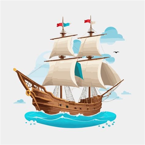 Premium Vector Pirate Ship Vector Background