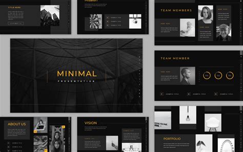 Минимальный темный бизнес Шаблон презентации Powerpoint