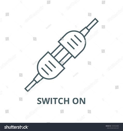 Switch Onelectrical Connector Vector Line Icon Stock Vector Royalty Free 1393932680 Shutterstock