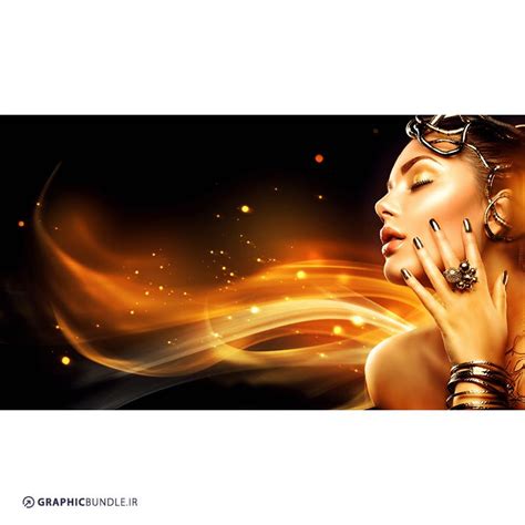 پوستر دیواری با عکس زن و دختر جوان با النگو و انگشتر لوکس و پس زمینه با