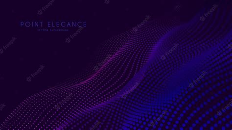 Free Vector Abstract 3d Particle Violet Wave Mesh In Cyber Technology Style Abstract Business