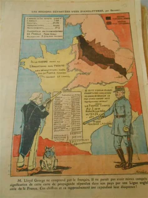 LES RÉGIONS DÉVASTÉES vues d Angleterre LLoyd George Humour Print 1922