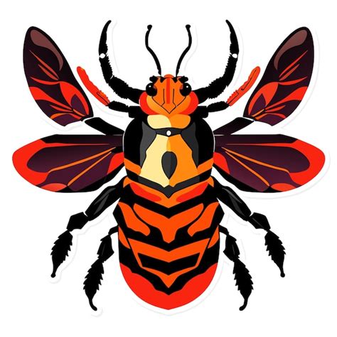 Premium Vector Asian Longhorn Beetle Hand Drawn Cartoon Sticker Icon