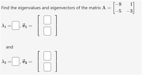 Solved Find The Eigenvalues And Eigenvectors Of The Matrix