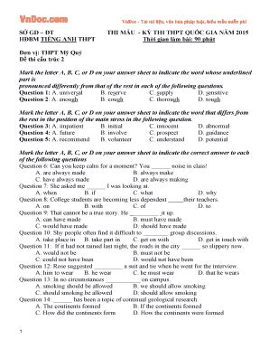 Fillable Online S? GD ?T THI M?U - K? THI THPT QU?C GIA ... - vietnamdoc.net Fax Email Print ...