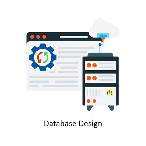 Premium Vector Database Design Concept Flat Icon Style Illustration