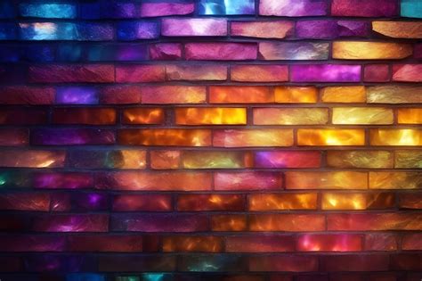 Premium Ai Image Colorful Brick Neon Glow Brick