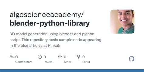 GitHub Algoscienceacademy Blender Python Library 3D Model Generation