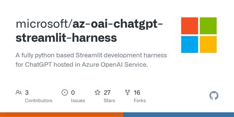 Github Microsoftaz Oai Chatgpt Streamlit Harness A Fully Python