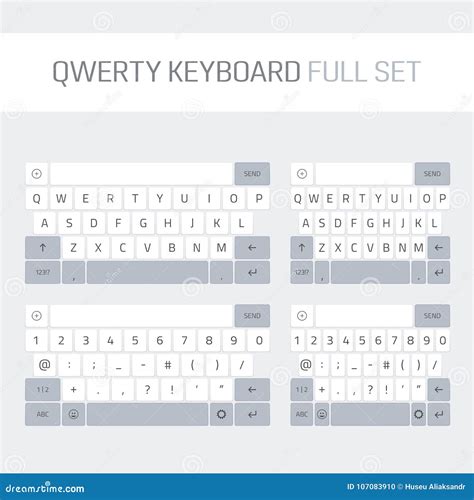 Qwerty Keyboard Full Set Stock Vector Illustration Of Interface