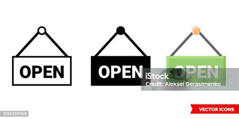 명판 3 가지 유형의 아이콘을 엽니 다 격리된 벡터 기호 기호 개념에 대한 스톡 벡터 아트 및 기타 이미지 개념 검은색 녹색 Istock