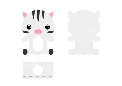 Diy 귀여운 얼룩말 초콜릿 달걀 홀더 템플릿 Diy 초콜릿 판지 Png 일러스트 및 벡터 에 대한 무료 다운로드