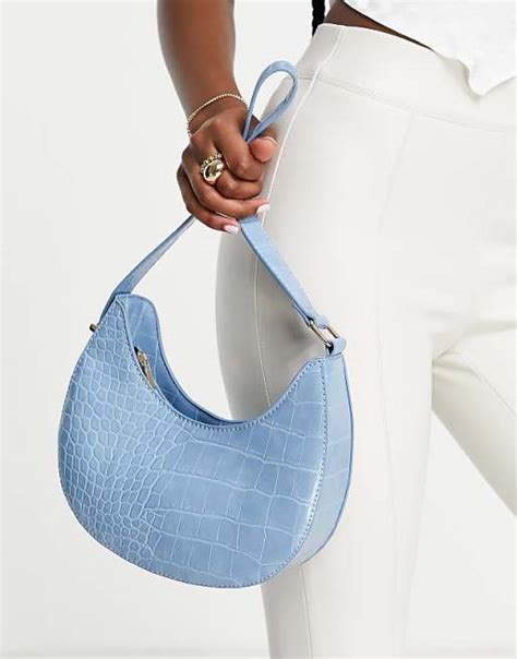 Asos Design Sac Porté épaule Incurvé Avec Longue Anse Effet Croco