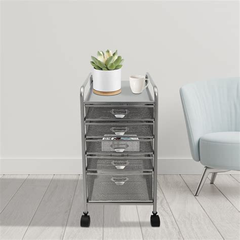 Miumaeov Metal Rolling File Carts With Wheels Rolling File Cart With Drawers Free Standing File