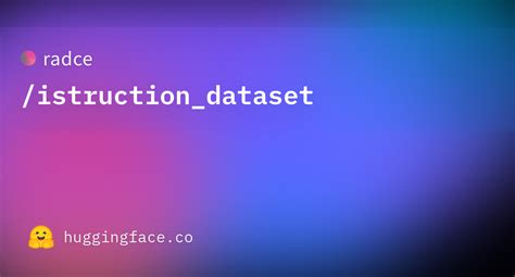 Radce Istruction Dataset Datasets At Hugging Face